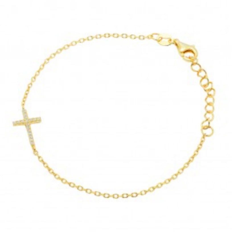Cara Cross Bracelet Gold – Byou Designs